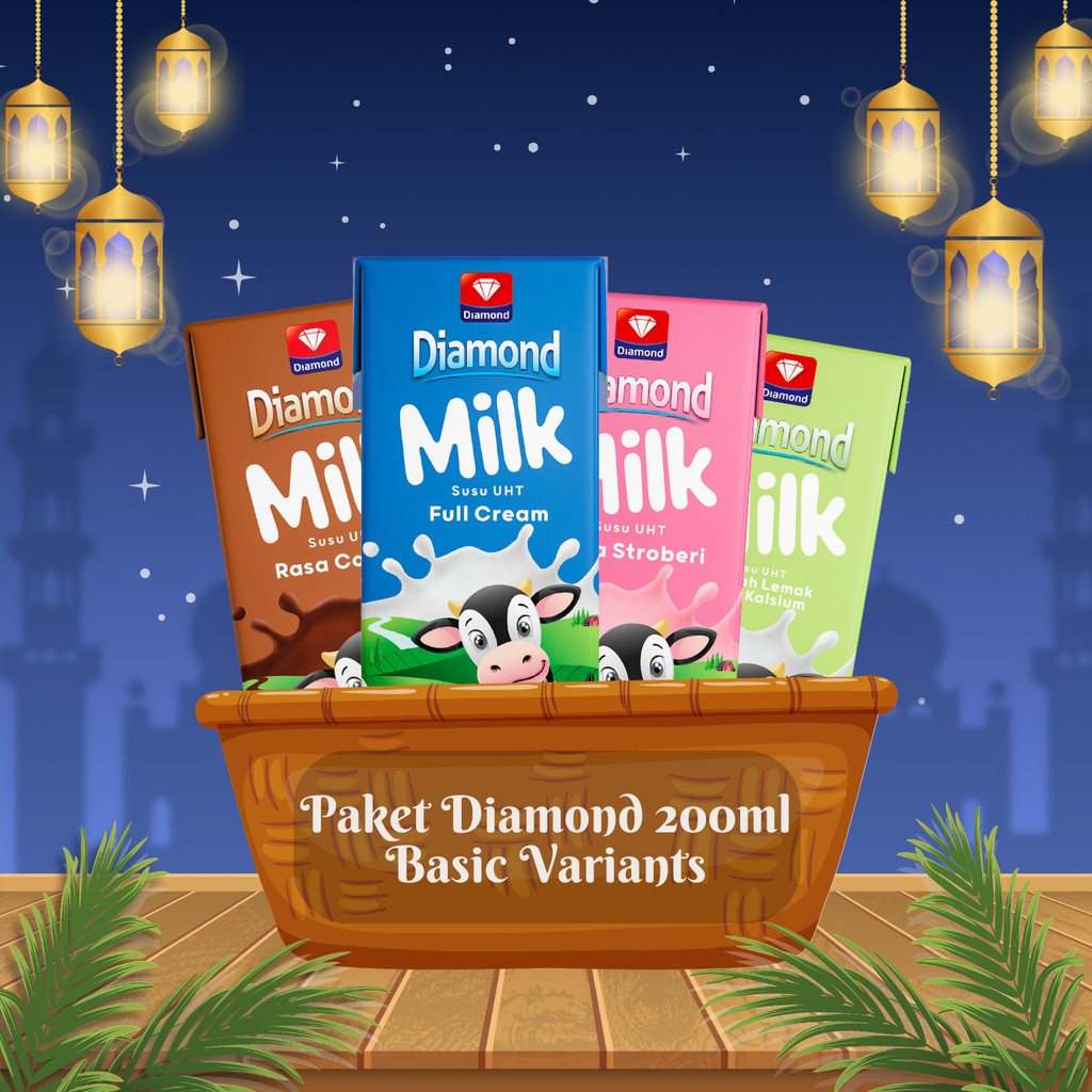 Jual Diamond Milk Susu UHT 200ml Basic Variants | Shopee Indonesia