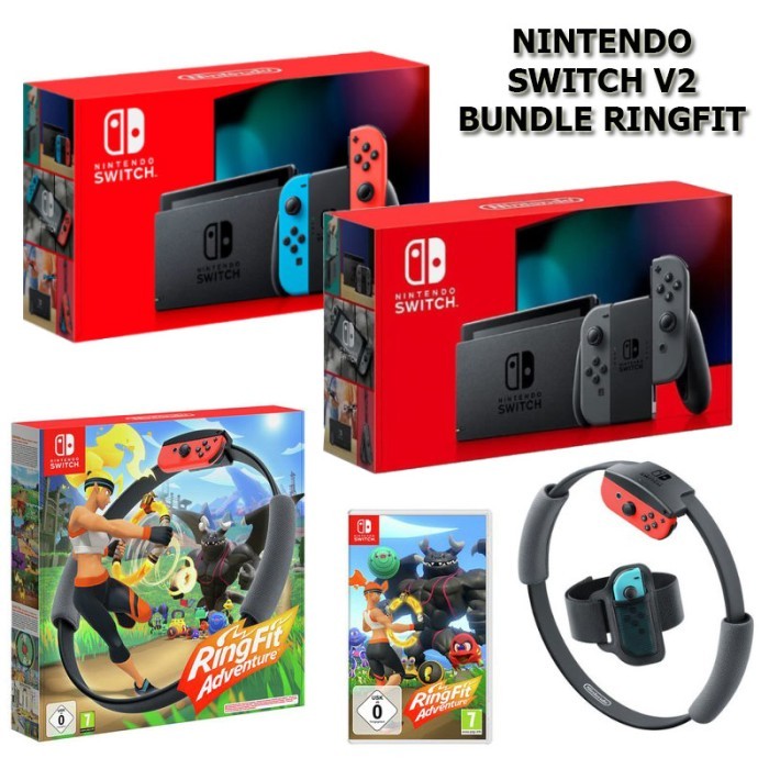 Jual Nintendo Switch Console V2 New Model Bundle Ringfit Ring Fit ...