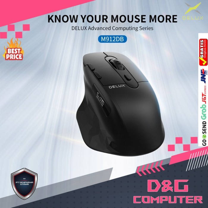 Jual Delux M912 Wireless Ergonomic With OLED Screen | Shopee Indonesia