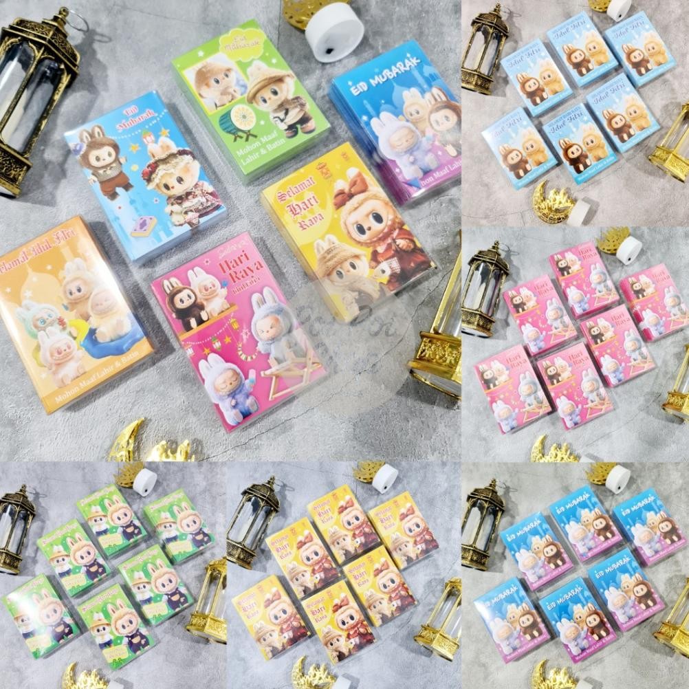 Jual Amplop Lebaran Idul Fitri Labubu Islami THR 2025 Isi 50 Pendek 3D ...