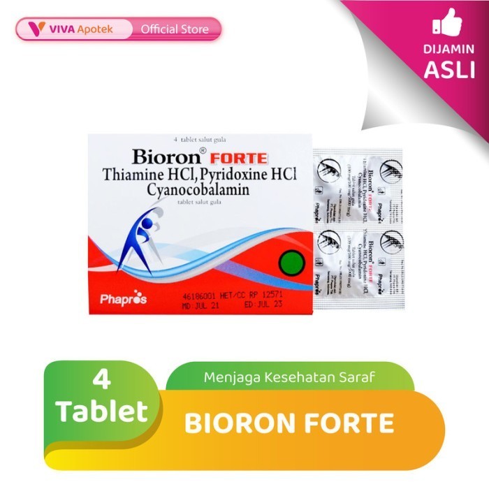 Jual Bioron Forte untuk Menjaga Kesehatan Saraf (4 Tablet) | Shopee ...
