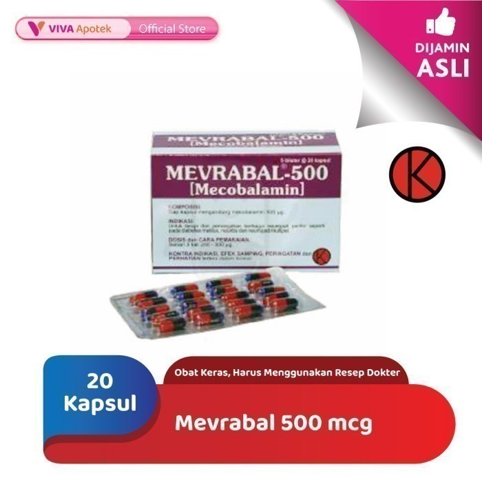 Jual Mevrabal 500 mcg / Mecobalamin / Gangguan Saraf (20 Kapsul ...