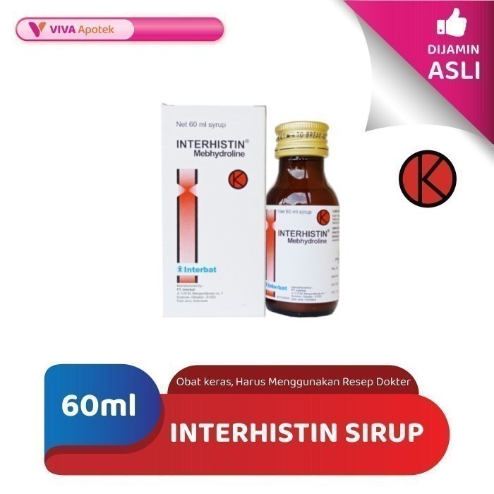 Jual Interhistin Sirup / Mebhidrolyn Napadesylate / Alergi / Gatal (60 ...