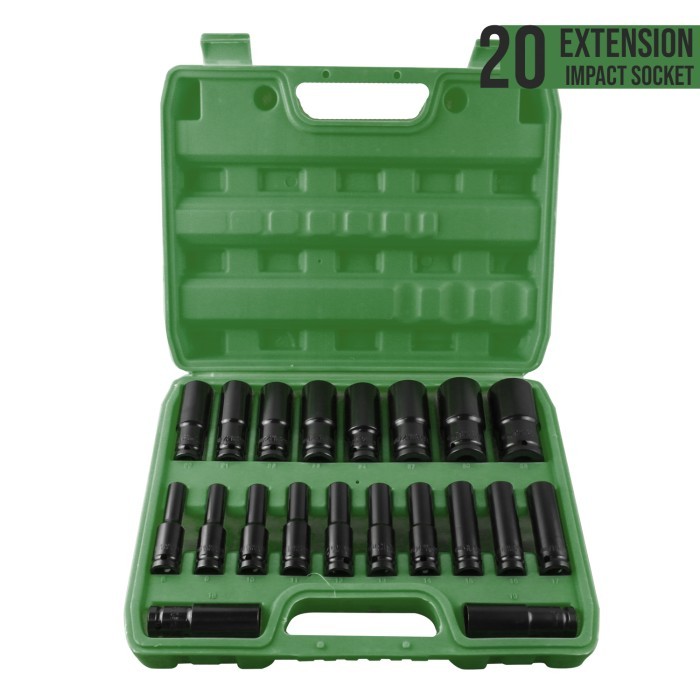Jual Drive Deep Impact Socket Set Extension 20Pcs 1/2 Inch 8mm - 32mm-6542 | Shopee Indonesia