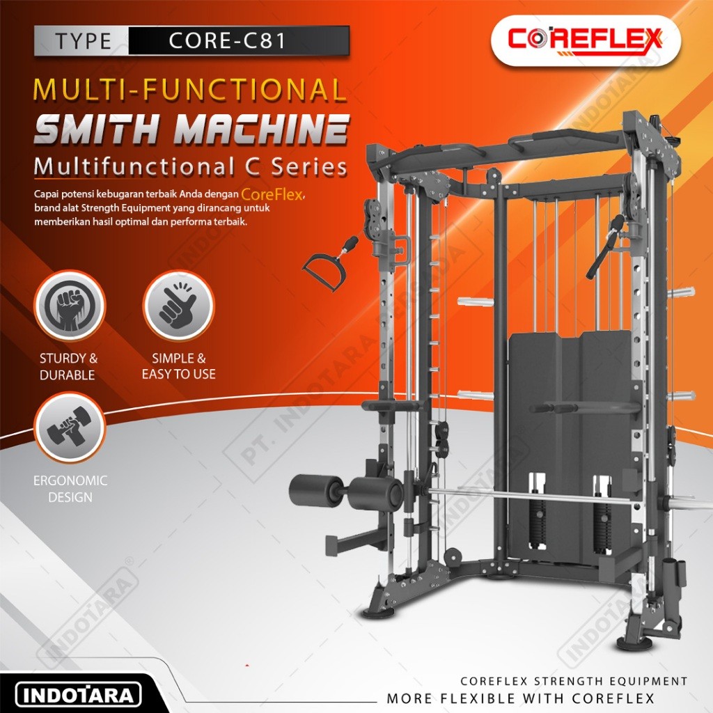Jual Coreflex Multi-Functional Smith Machine CORE-C81 | Shopee Indonesia