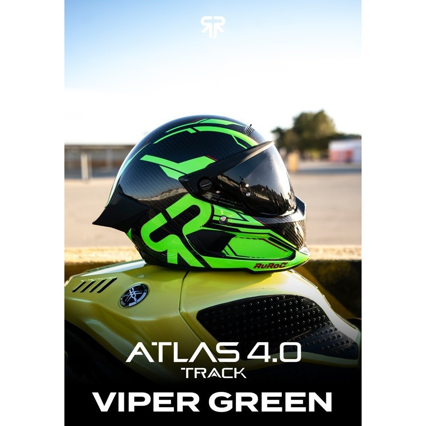Jual RUROC ATLAS 4.0 TRACK - VIPER GREEN. Helm full face sepeda motor ...