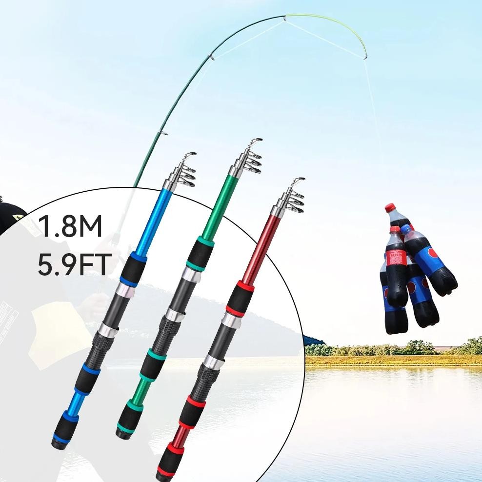 Jual Telescopic Rock Fishing Rod 3.0M Spinning Fly Carp Feeder Carbon ...