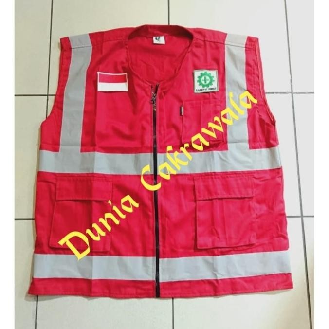 Jual Rompi Safety Bahan Drill Plus Logo K3 Dan Logo Bendera / Rompi ...