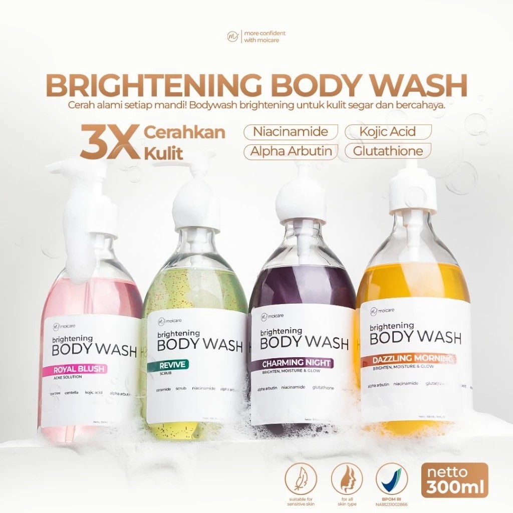 Jual MOICARE Brightening Body Wash Booster Shower Gel Sabun Mandi Cair ...