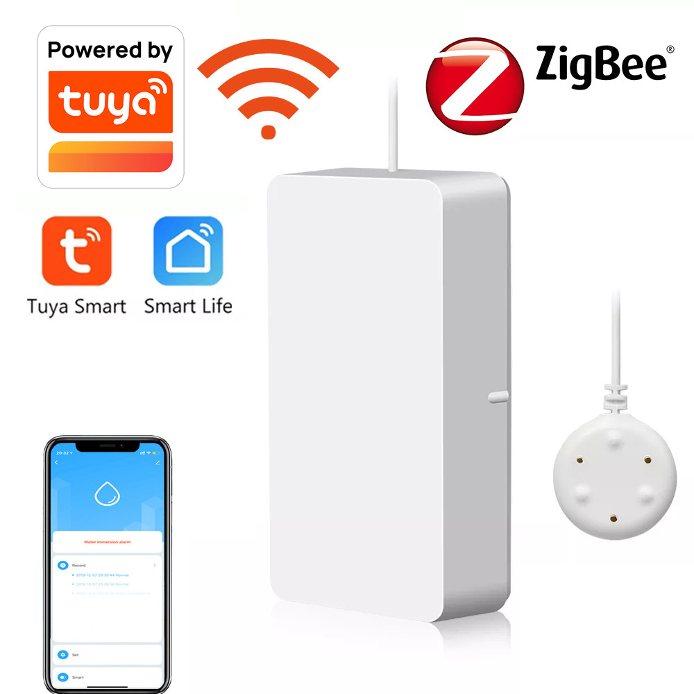 Jual ZIKES Tuya Smart WIFI /Zigbee Water Leak Sensor Detector Flood ...
