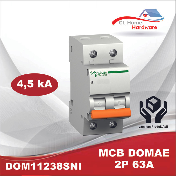 Jual MCB Schneider Domae 2 Phase 63 Ampere Original SNI, 2p 63a 2 pole | Shopee Indonesia
