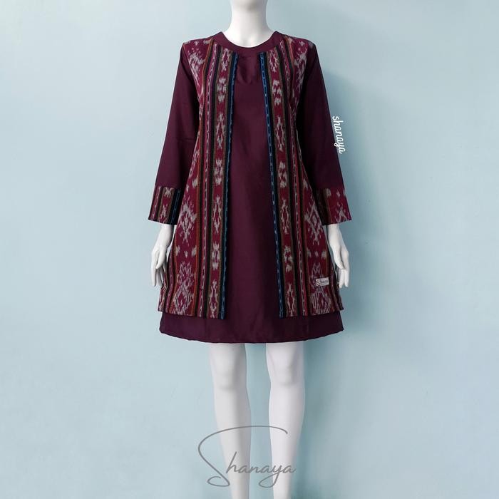 Jual Shanaya Batik Tunik Tenun Fahira Tenun Troso Original Baju Batik Wanita Batik Kerja Bisa ...
