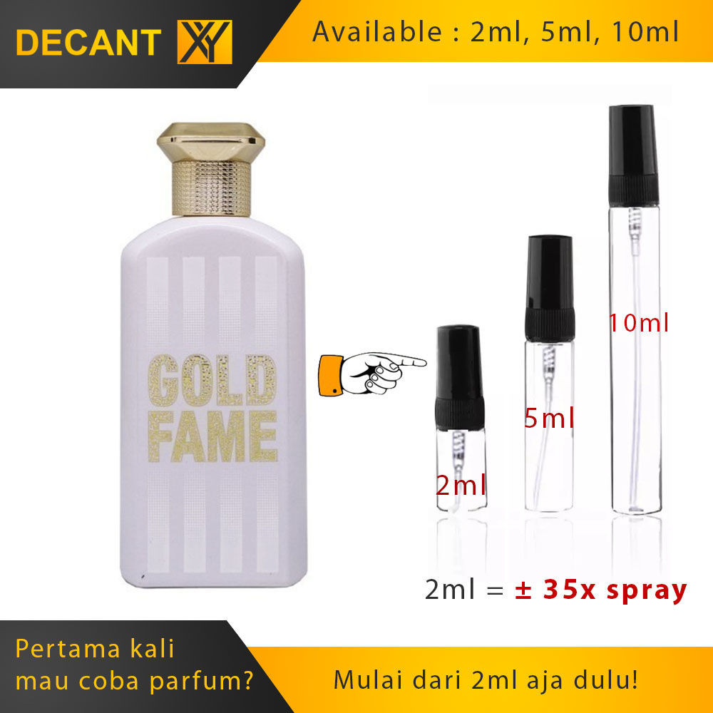 Jual Decant Fragrance World Gold Fame Woman 2ml 5ml 10ml | Shopee Indonesia