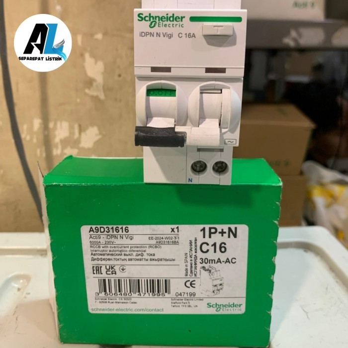 Jual SCHNEIDER RCBO IDPN VIGI 16A 30mA 1P+N C16 (A9D31616) | Shopee Indonesia