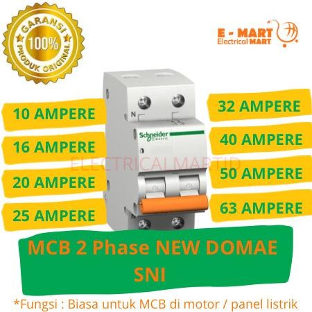 Jual Schneider Domae MCB 2P 2 Pole 10A 16A 20A 25A 32A 40A 50A 63A Ampere | Shopee Indonesia