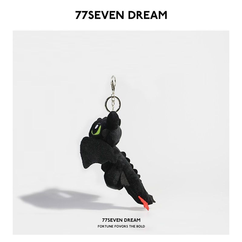 Jual Black Toothless Plush Flying Dragon School Bag Pendant Keychain ...