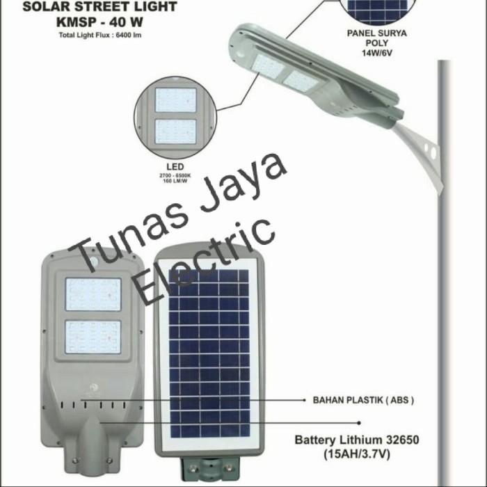 Jual Lampu Jalan LED PJU Solar Cell 40W/Solar Street Lamp INS type KMSP ...