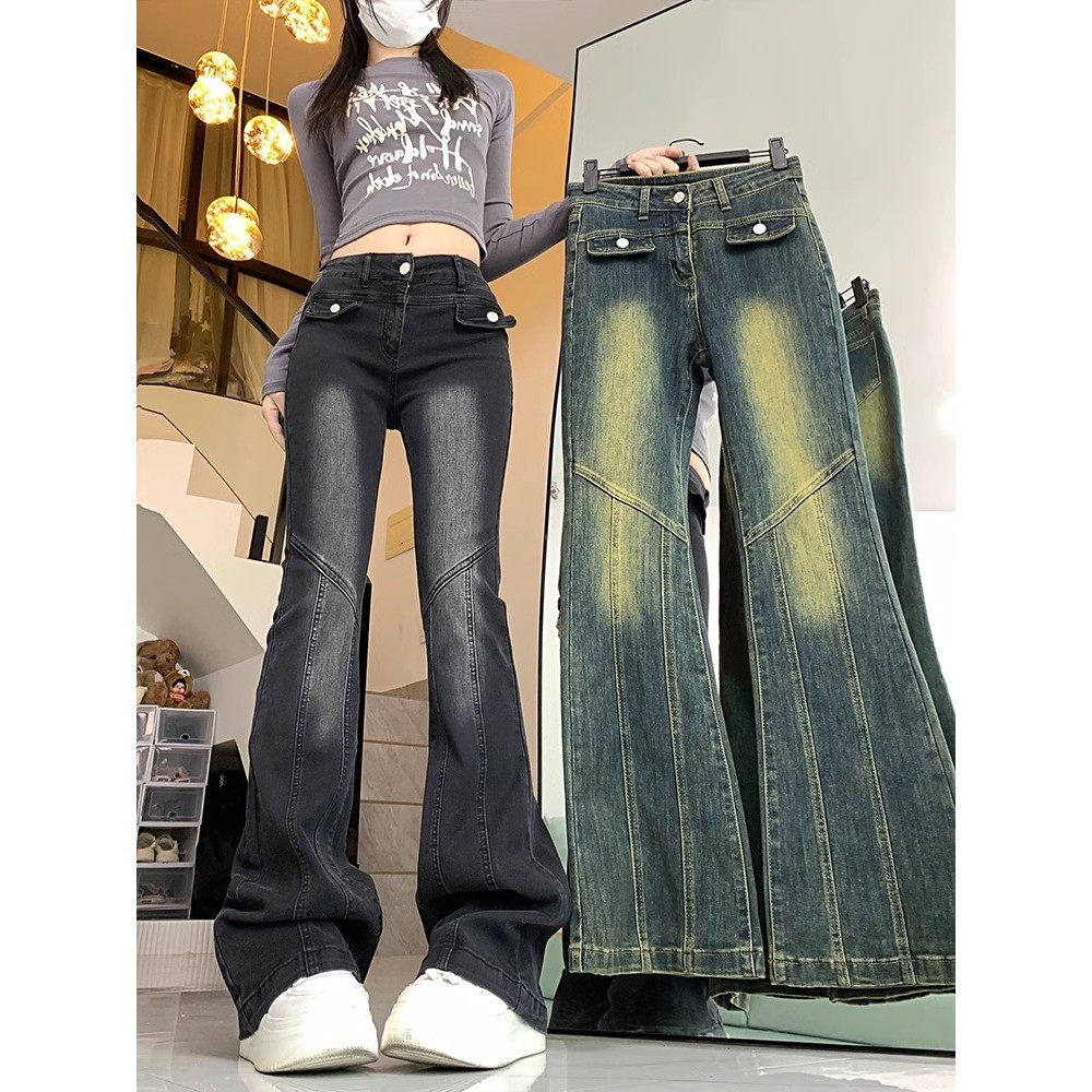 Jual New retro Celana Jeans Cutbray Wanita Jeans Highwaits Cutbray ...