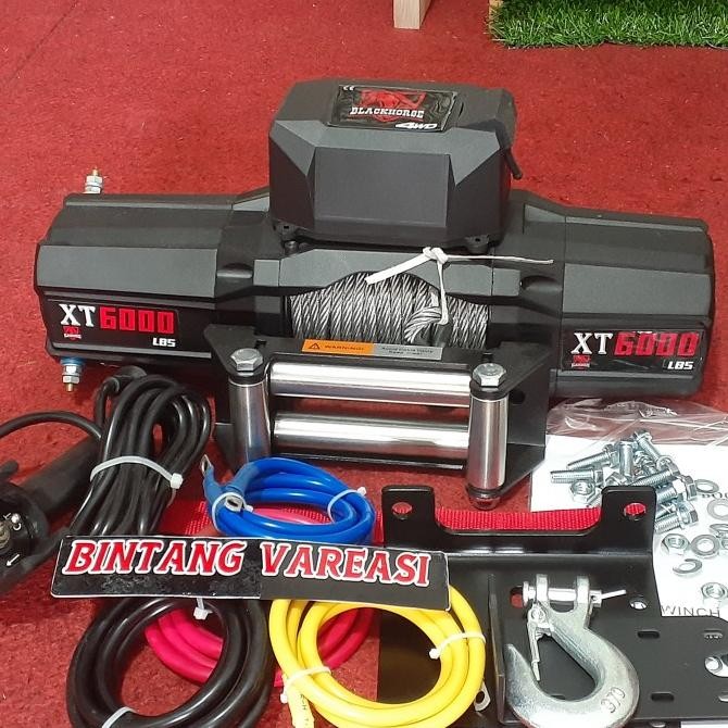 Jual WINCH BLACK HOURSE 6000 LBS 3 TON WINCH OFFROAD WINCH DEREK TOWWING | Shopee Indonesia