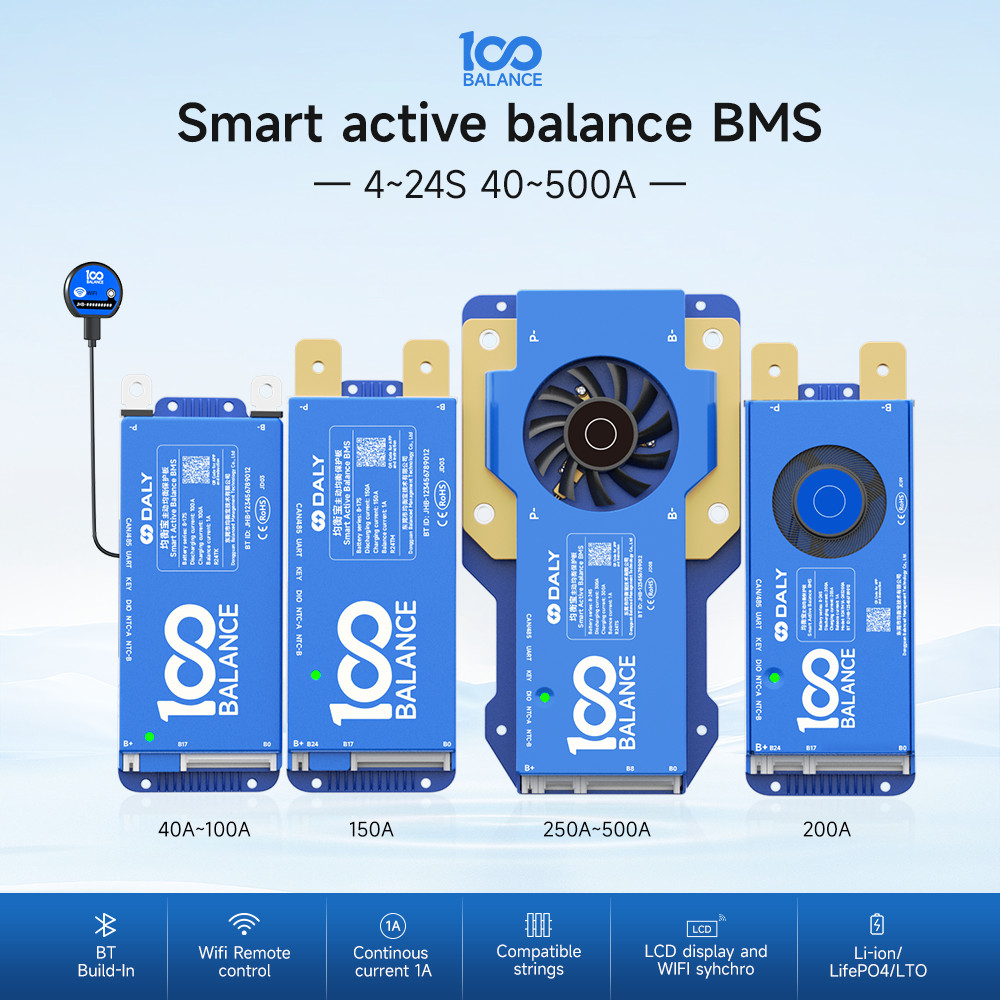 Jual BHS Daly bms Smart BMS Active Balance Bms 4S 8S 16S 24S bluetooth wifi Bms 40A 60A 80A 100A ...