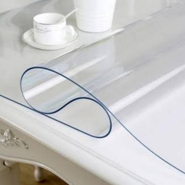 Jual Taplak Meja Alas Meja Plastik PVC Bening Transparan 120cm x 70cm x 1mm | Shopee Indonesia