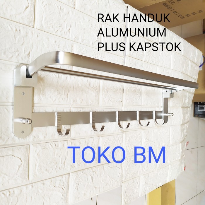 Jual rak handuk lipat alumunium plus kapstok/gantungan handuk exclusive ...