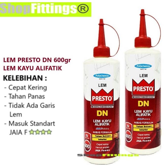 Jual PRESTO DN Lem Kayu Alifatik for HPL Melaminto Aliphatic Glue Low ...