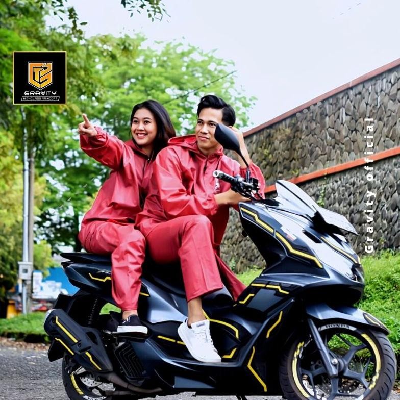 Jual gj-46 Jas Hujan GRAVITY Pria Wanita Mantel Hujan Jas Ujan Dewasa Raincoat Pria Wanita Tebal ...