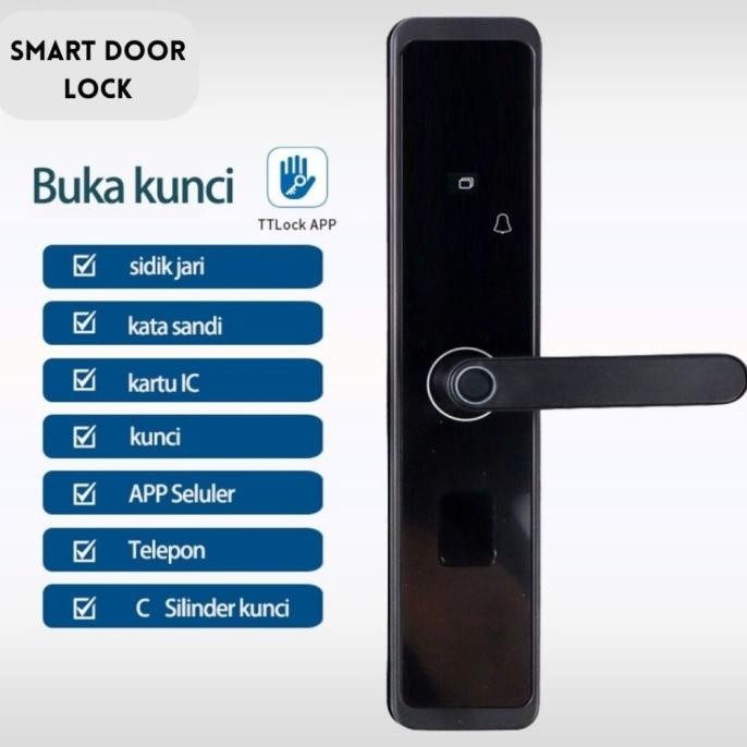 Jual Smart Door Lock OFFICIAL Finger Print Kunci Pintu Handle Password ...