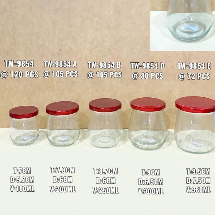 Jual >>>>>] Toples Kaca Beling Bening Tutup Stainless Merah Kapasitas ...