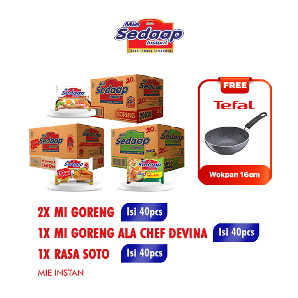 Jual Sedaap Mie Instan Goreng Bag 90 gr x80 + Sedaap Mie Instan Goreng ...