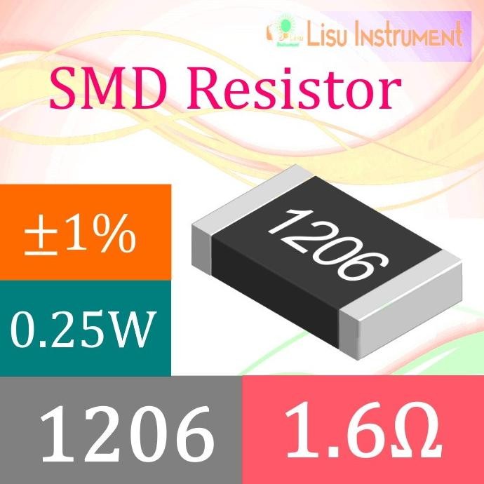 Jual Update (10) 1.6R 1206 1% Thick Film Resistors SMD Chip Resistor ...