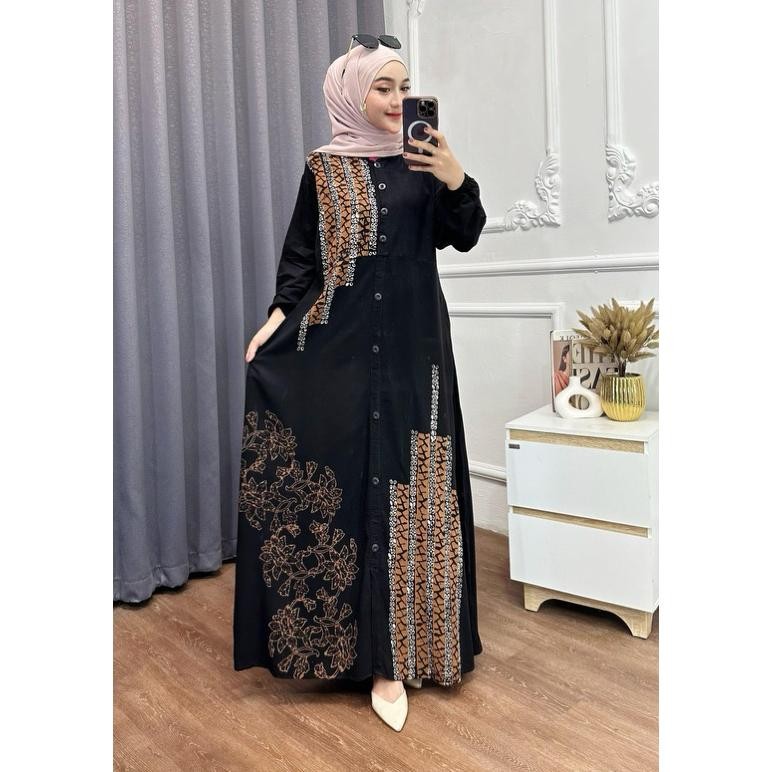 Jual rwet-23 Batik fafa - Gamis Twill Rayon Premium Model Kancing ...