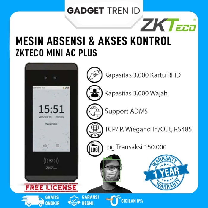 Jual Menarik Mesin Absensi Wajah Zkteco Mini Ac Plus Mesin Absen Rfid Bergaransi | Shopee Indonesia