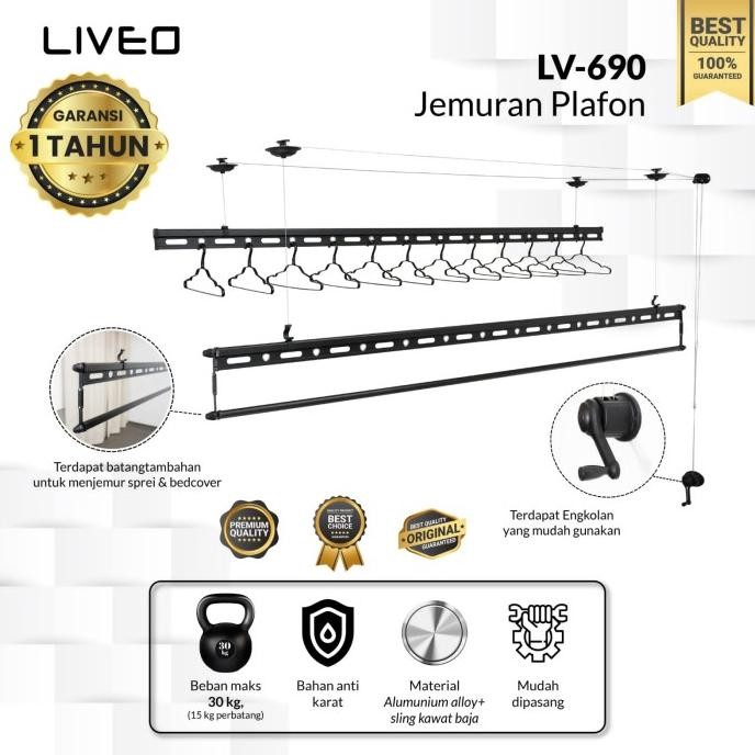 Jual CO JEMURAN LIFTING LIVEO LV690 Hitam | Shopee Indonesia