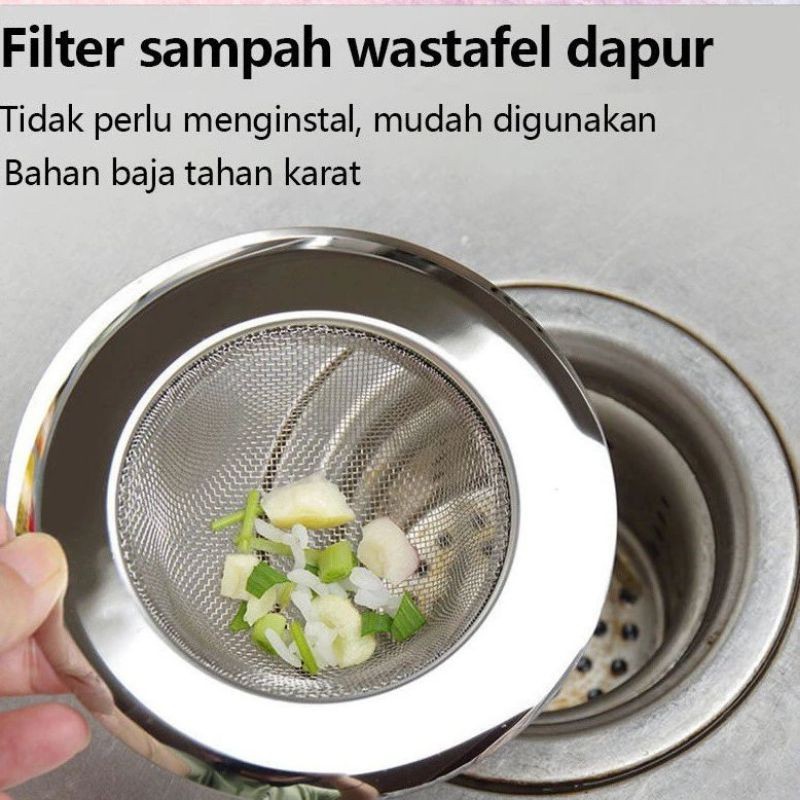 Jual AFUR SARINGAN LUBANG WASTAFEL CUCI PIRING STAINLESS STEEL STRAINER ...