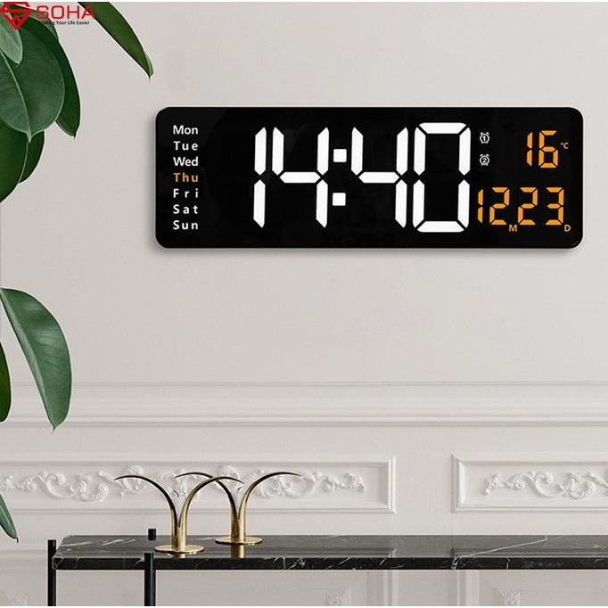 Jual Jam Digital LED Besar 16 Inch Jelas Jam Dinding Fitur Kalender ...