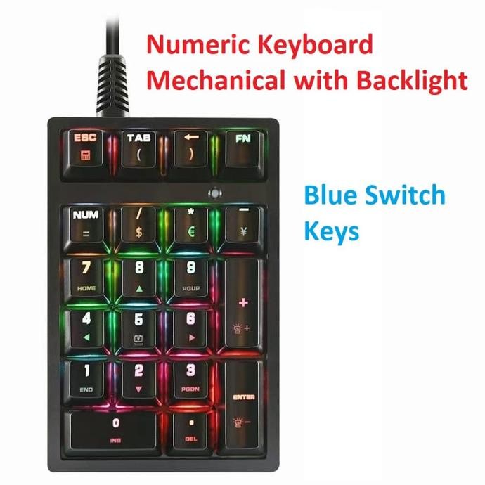 Jual CO Keyboard Numeric Mechanical Backlight RGB USB Mechanic Keypad Numpad | Shopee Indonesia