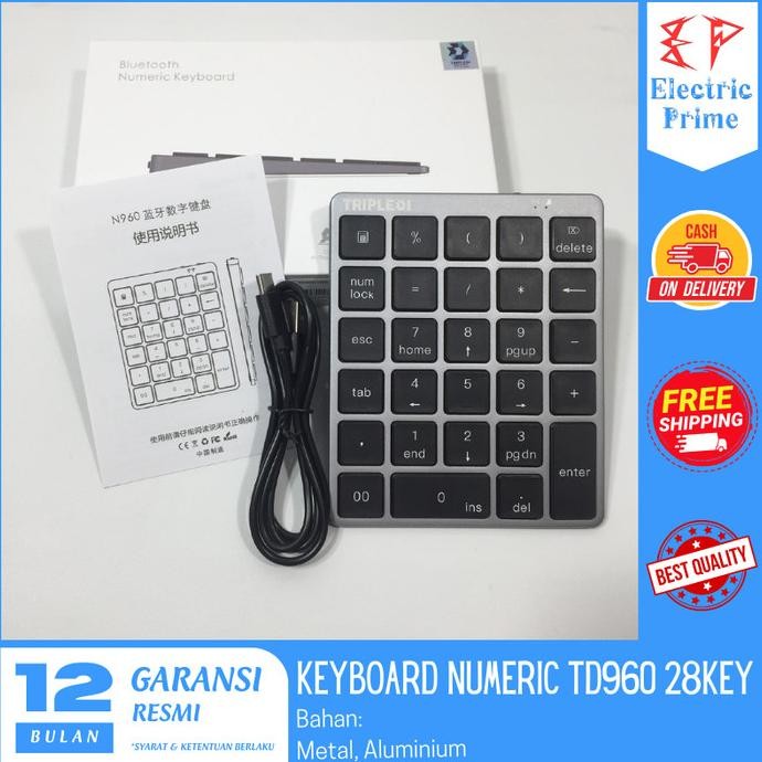Jual CO Keypad Numeric Wireless TD960 Numpad Bluetooth Keyboard Angka ...