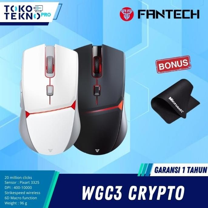 Jual Fantech WGC3 / WGC-3 Crypto Hybrid Connection Wireless Gaming Mouse Unit Baru / Segel ...