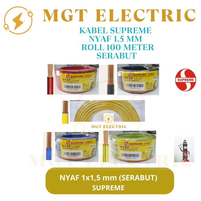 Jual KABEL SUPREME NYAF 1.5 MM (1 ROLL 100 METER) | Shopee Indonesia
