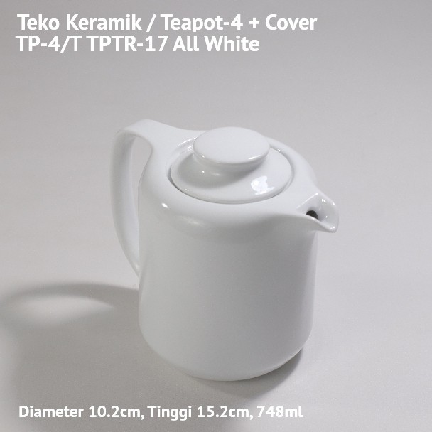 Jual Teko keramik / Teapot + cover TPTR-17 AAL putih by Indo keramik ...