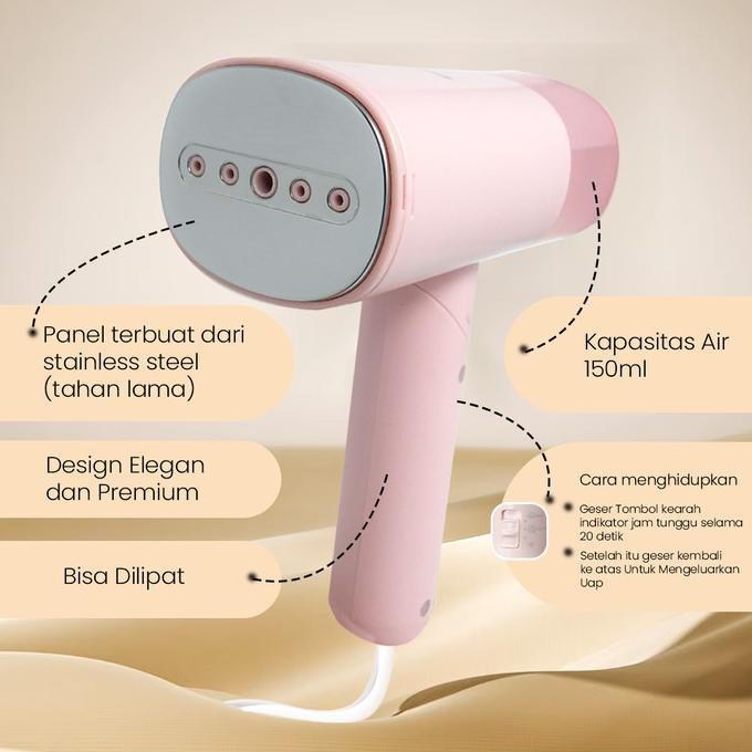 Jual Dorahomi Setrika Uap Portable Garment Steamer Foldable Low Watt 120Ml | Shopee Indonesia