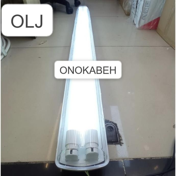 Jual MURAH KAP TL LED WATERPROOF IP65 2x36 120cm + LAMPU T8 LED 18 WATT KOMPLIT | Shopee Indonesia