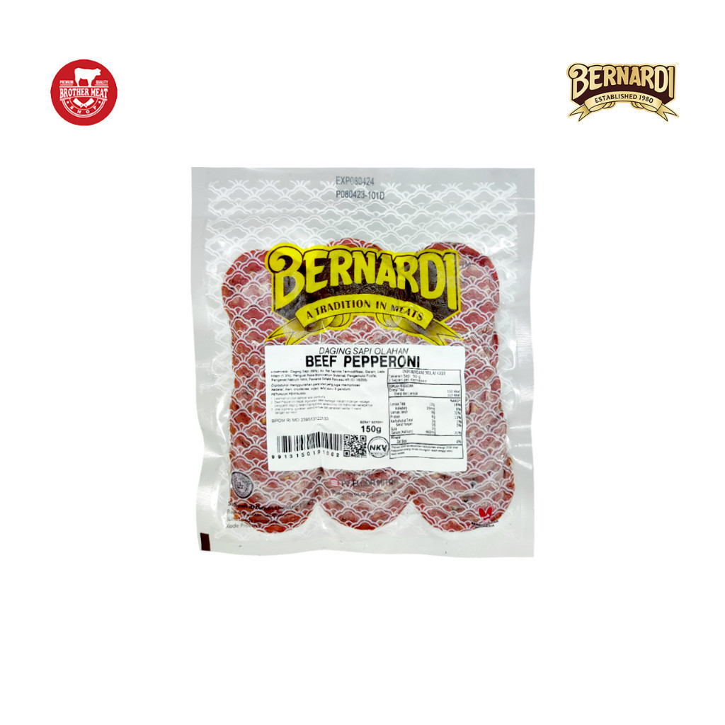 Jual BERNARDI Beef Pepperoni 150gr - Brothermeatshop | Shopee Indonesia