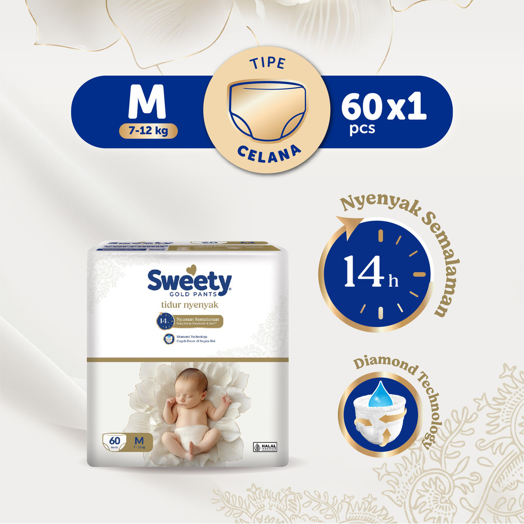 Jual Sweety Gold Pants Tidur Nyenyak M 60s | Shopee Indonesia