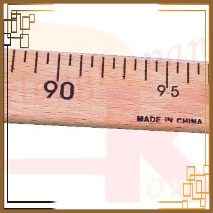 Jual [PGK] PENGGARIS POLA BAHAN JAHIT KAYU 1 METER 100CM 2 SISI DOUBLE SIDE SCALE WOODEN RULER ...