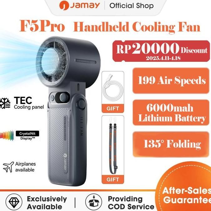 Jual [NEW] JAMAY F5PRO KIPAS ANGIN COOLING FAN HIGH-SPEED FAN PORTABLE ...