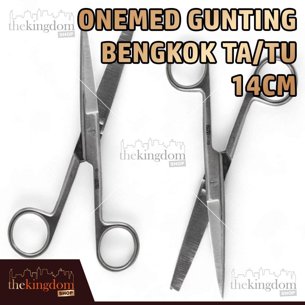 Jual Onemed Gunting Operasi Bengkok TA/TU 14cm A Tajam Tumpul Scissor ...