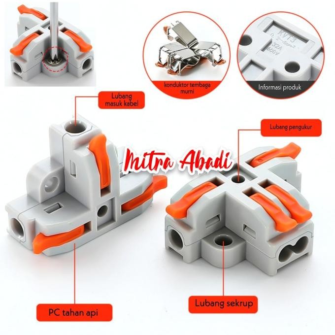 Jual Murah T-Shape Quick Connectors Terminal Block WAGO / Blok Terminal ...